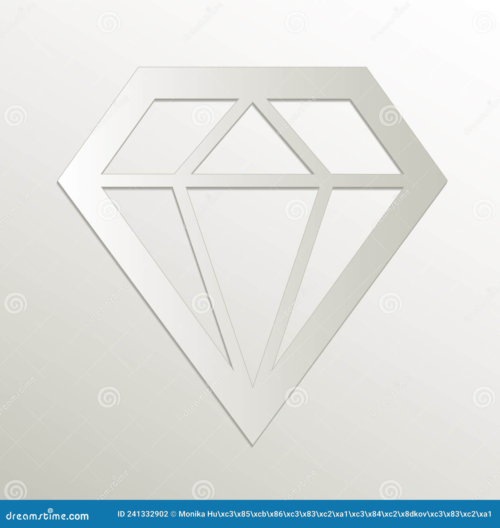 Diamond Symbol Icon, Card Paper 3D Natural Stock Vector - Illustration ...