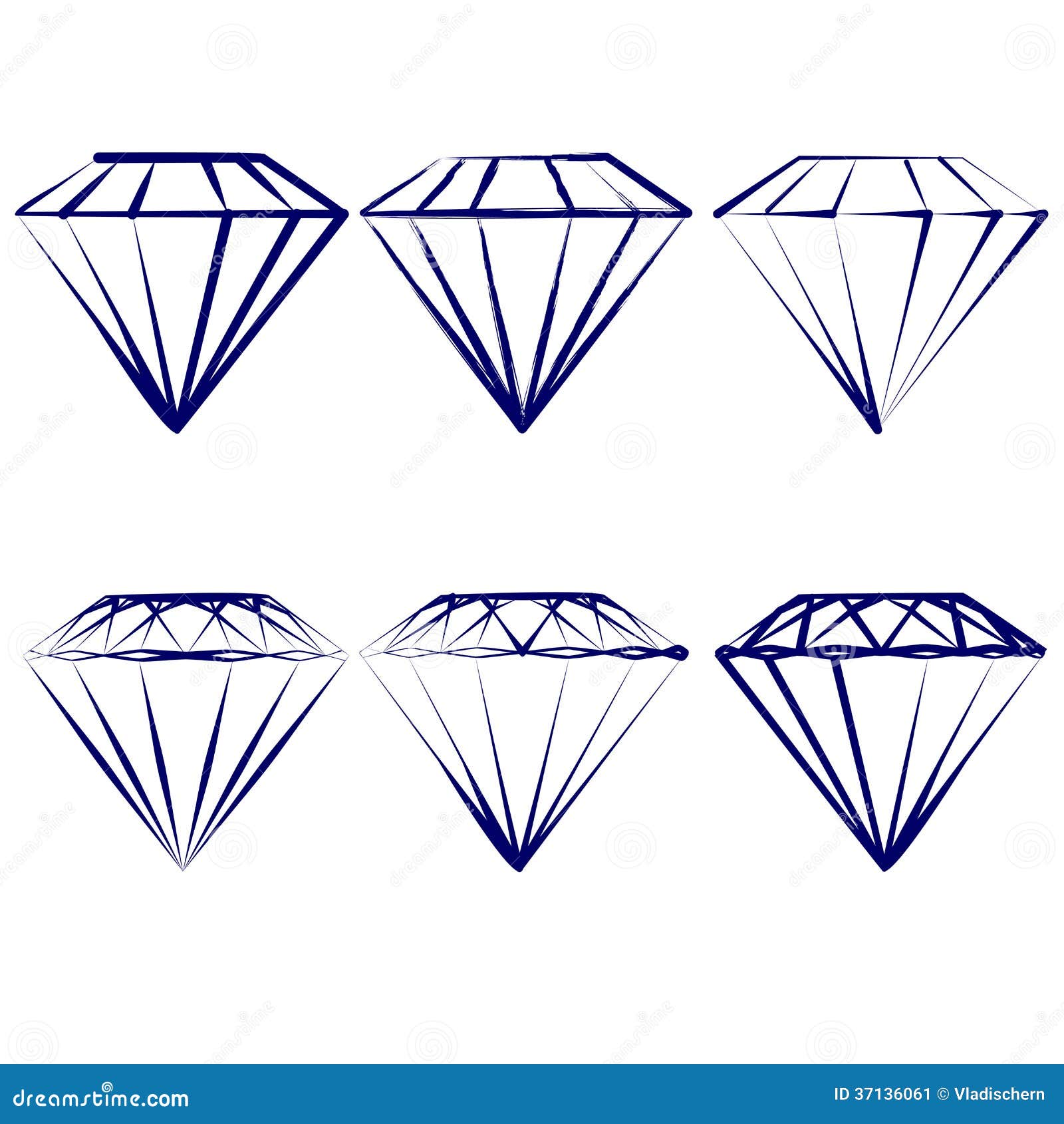 Diamond Symbols Set Vector Illustration Stock Vector - Illustration of ...