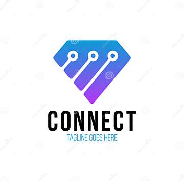 Diamond Tech Logo Design Vector Template, Creative Diamond Logo Concept ...