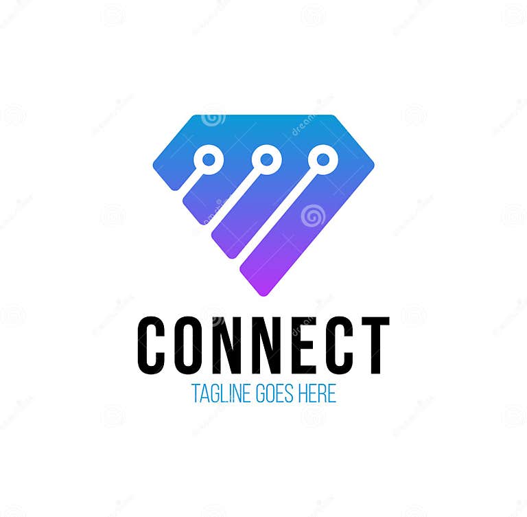 Diamond Tech Logo Design Vector Template, Creative Diamond Logo Concept ...