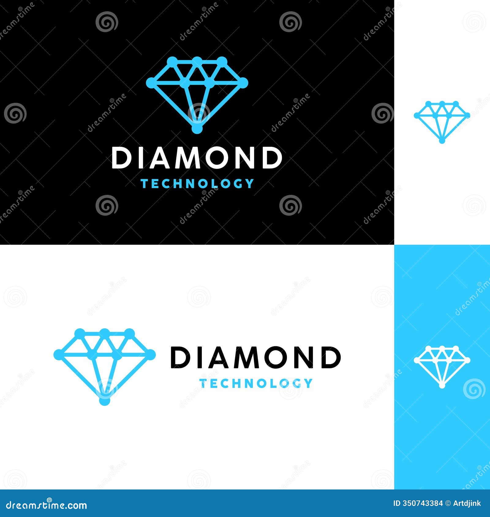 Diamond Tech Logo Technology Design Digital Connection Vector Graphic ...