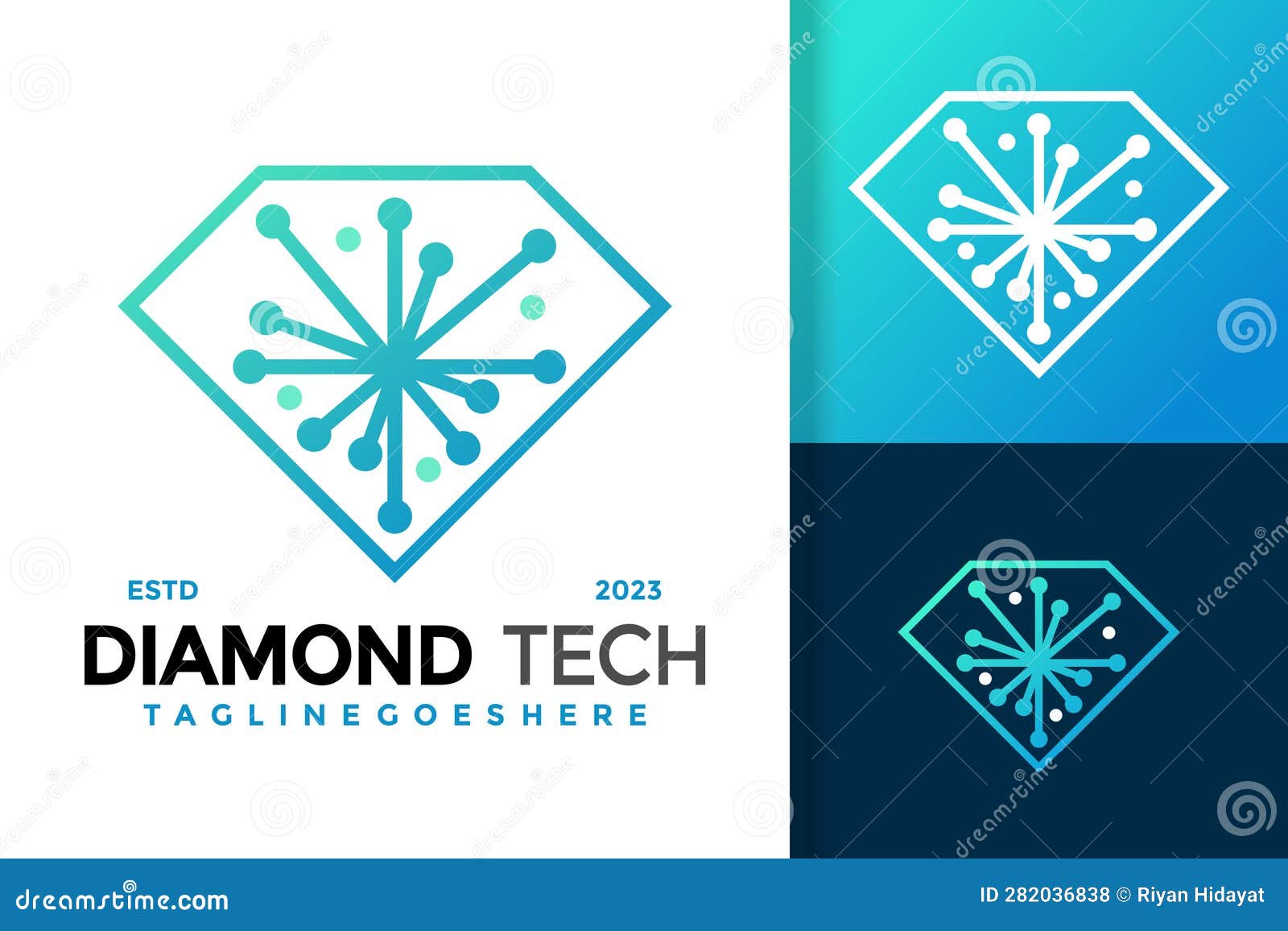 Diamond Technology Digital Logo Vector Icon Illustration Stock Vector ...
