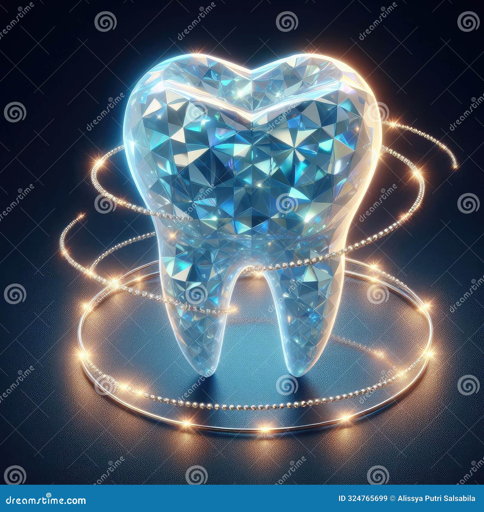 Diamond Teeth 3d Rendering Realistic Design Stock Illustration ...