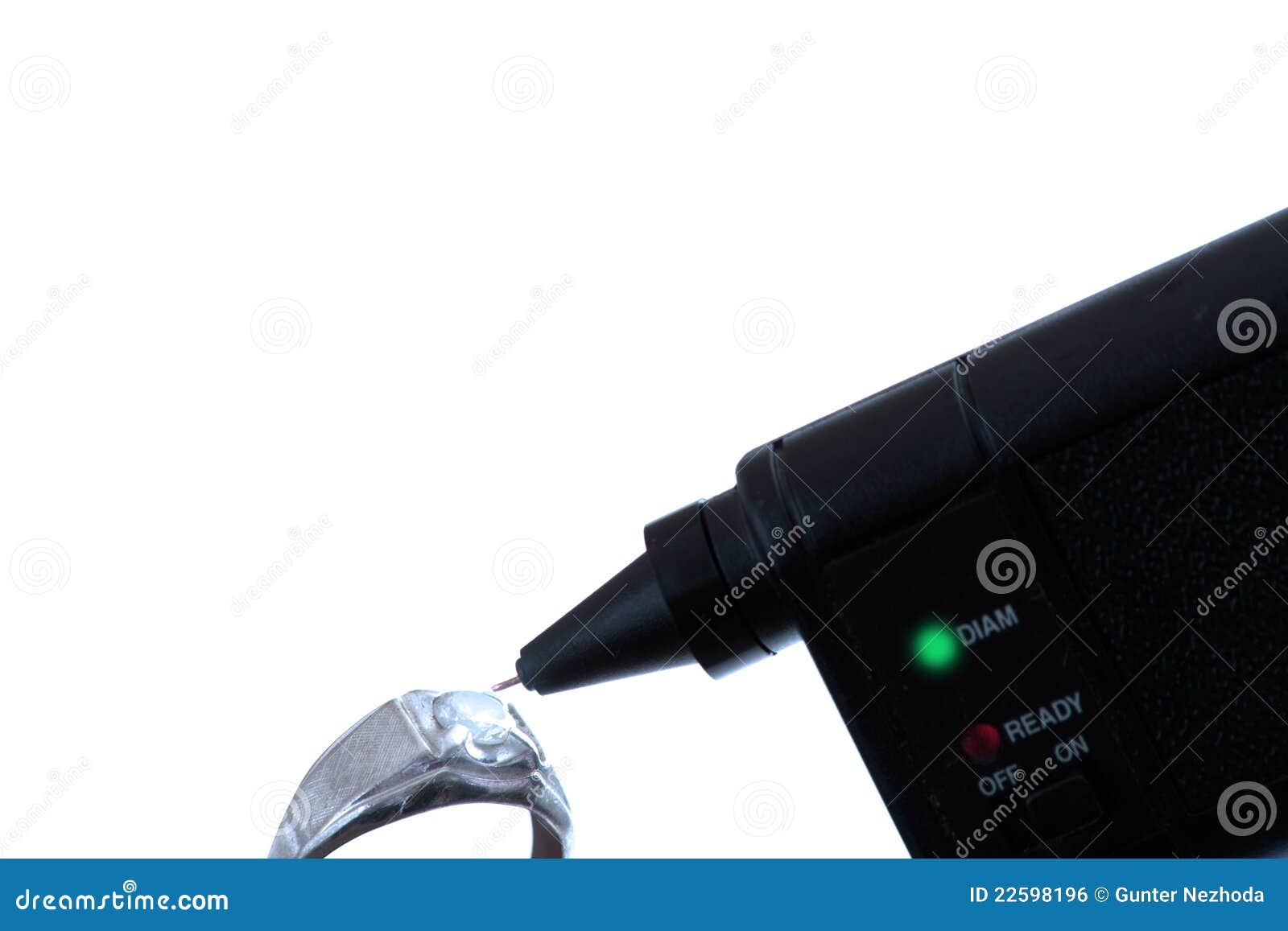 Diamond tester and ring stock photo. Image of test, green - 22598196
