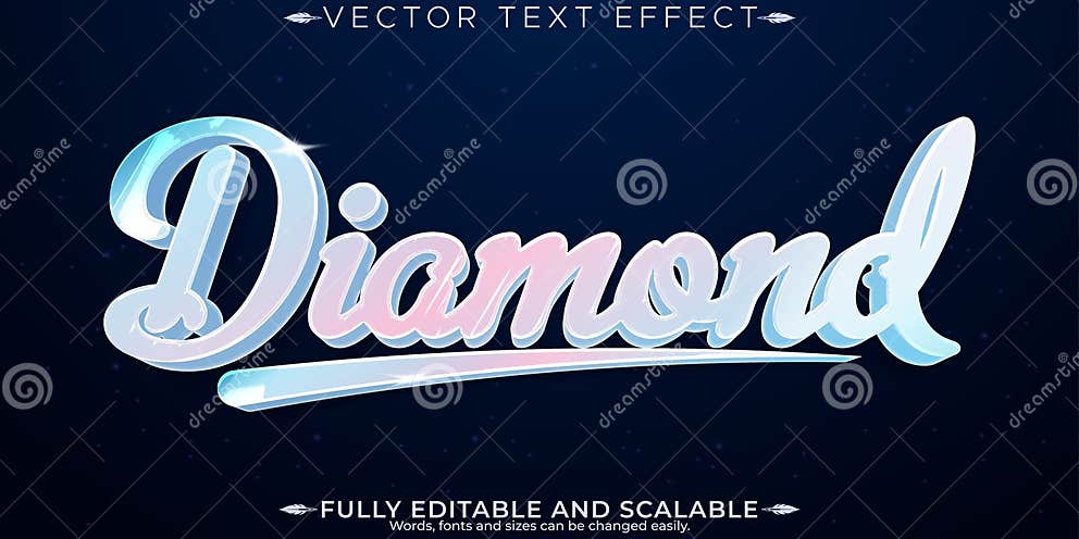 Diamond Text Effect, Editable Luxury and Elegant Text Style Stock ...