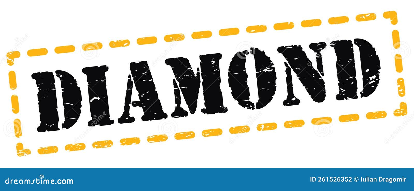 DIAMOND Text Written on Yellow-black Stamp Sign Stock Illustration ...