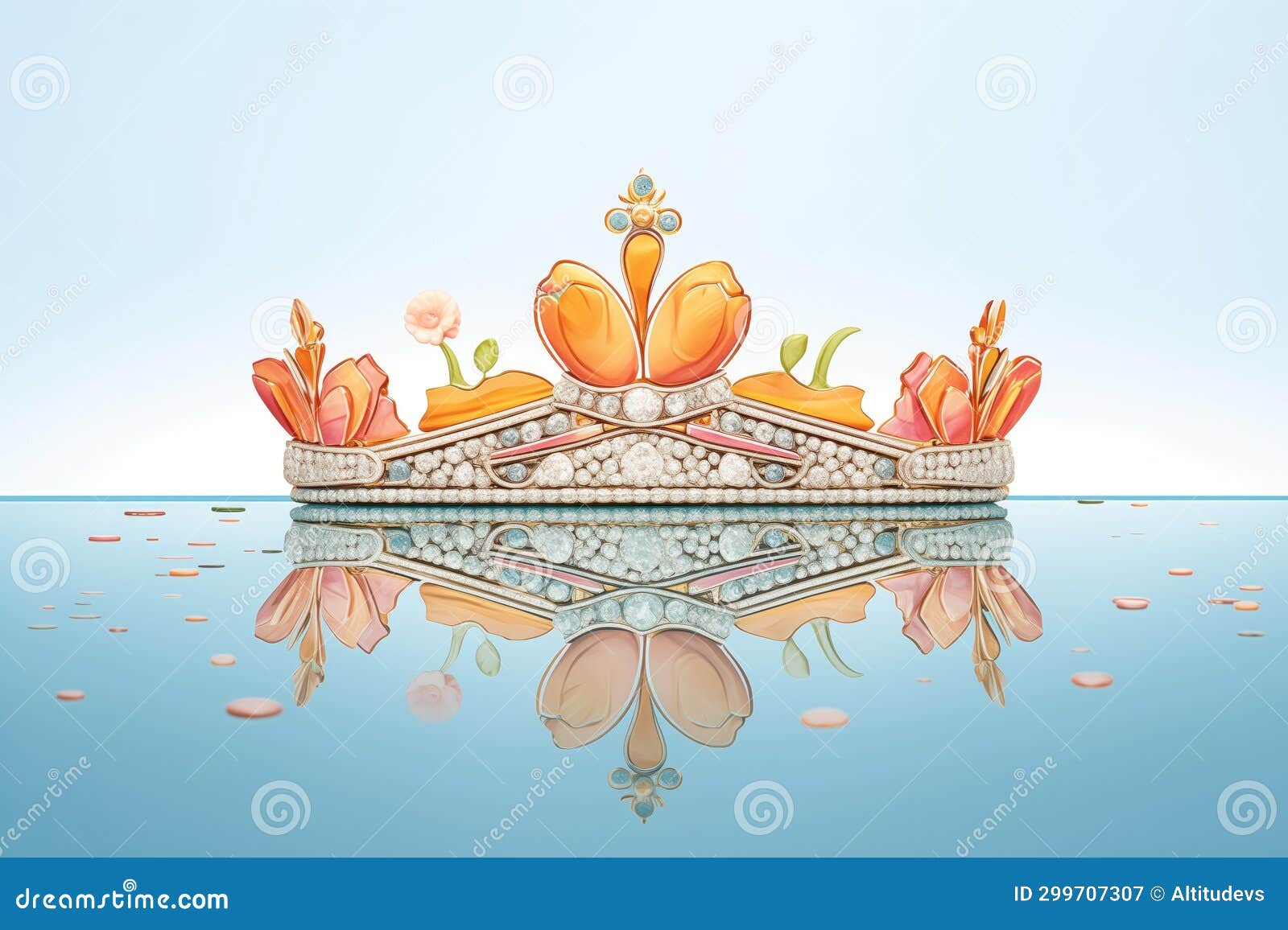 Diamond Tiara Resting on Mirrored Surface Stock Image - Image of ...
