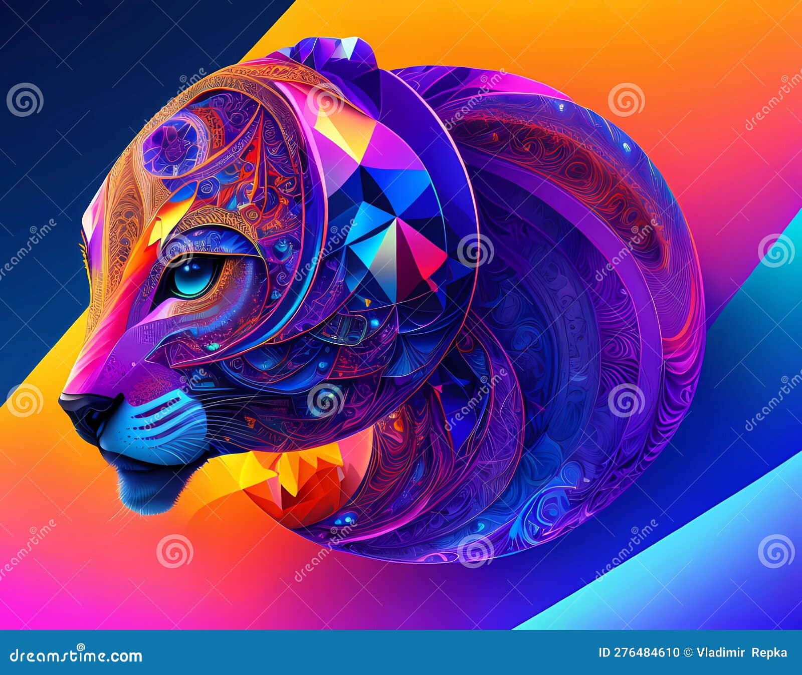 The Diamond Tiger - AI Generated Artwork Stock Illustration ...