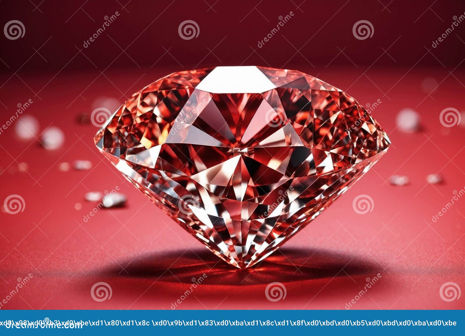 Diamond with Tint on the Red Background. Ai Generative Stock ...