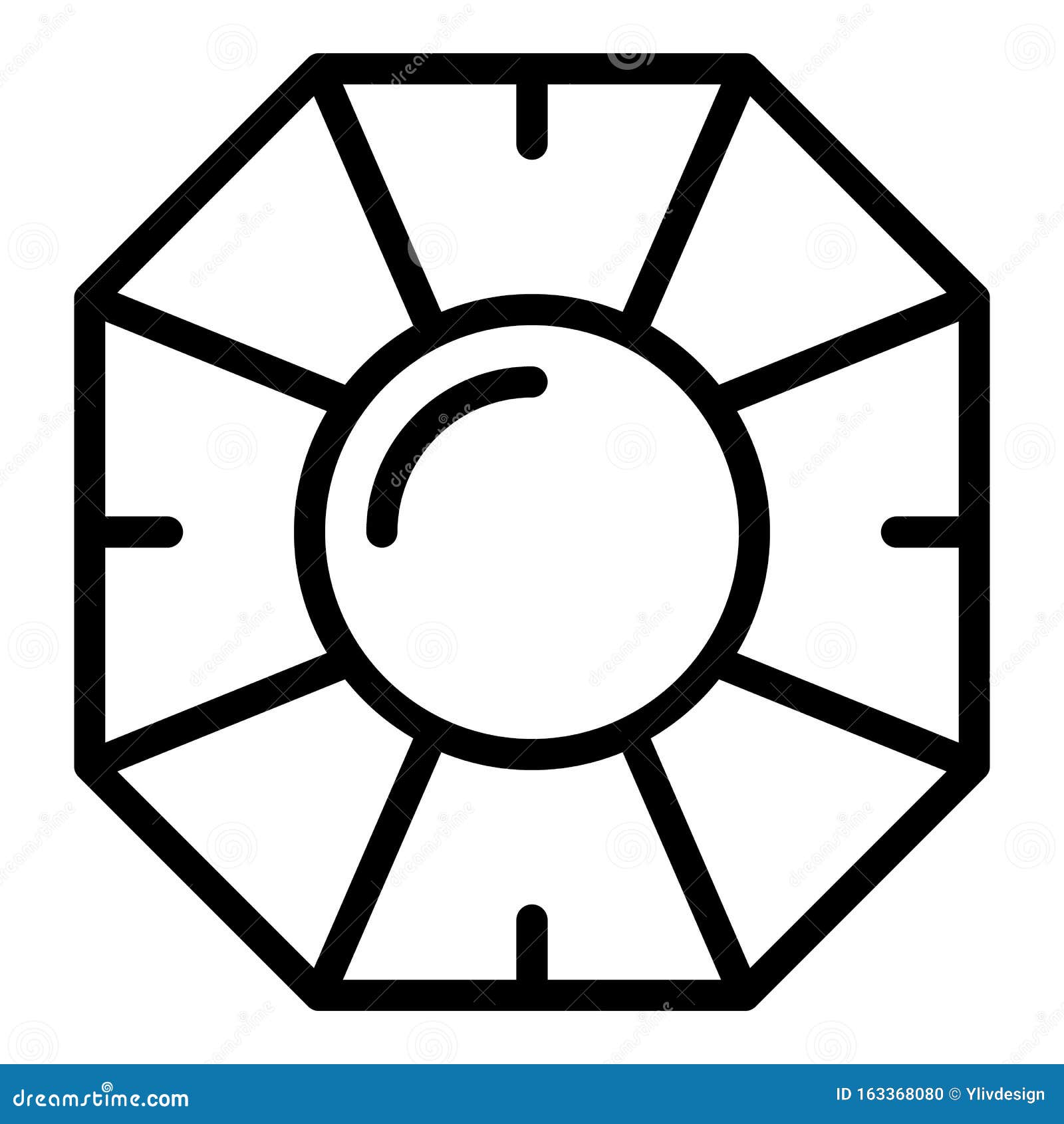 Diamond Top View Icon, Outline Style Stock Vector - Illustration of ...
