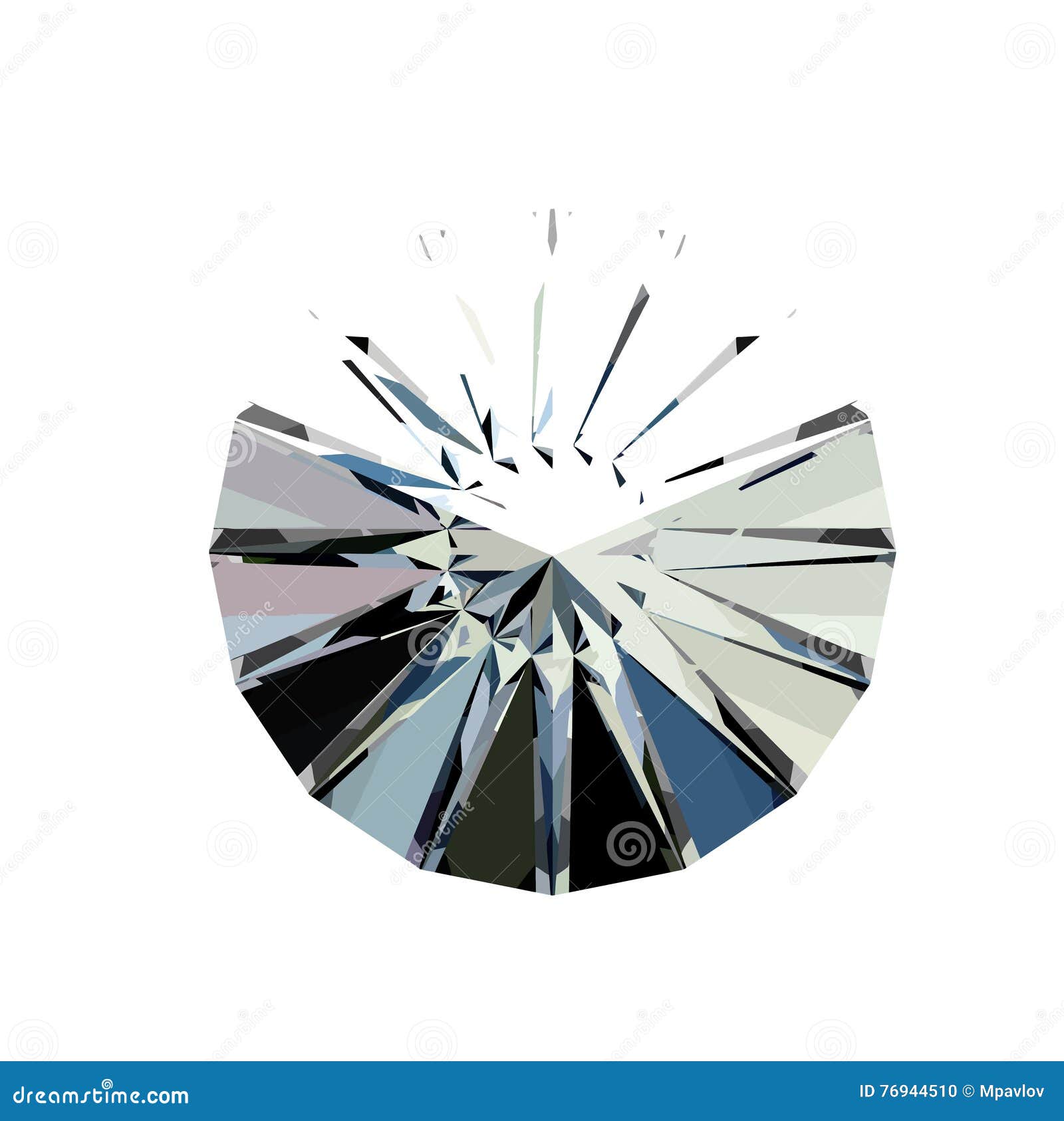 Diamond In Top View. Vector Illustration | CartoonDealer.com #76944510