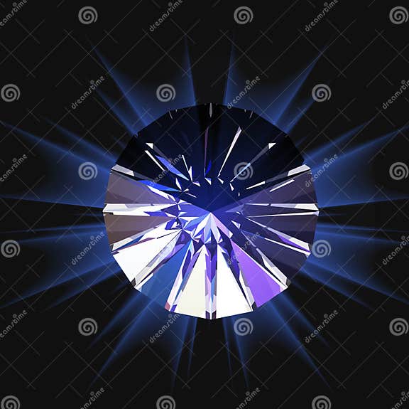 Diamond in Top View. Vector Illustration Stock Vector - Illustration of ...