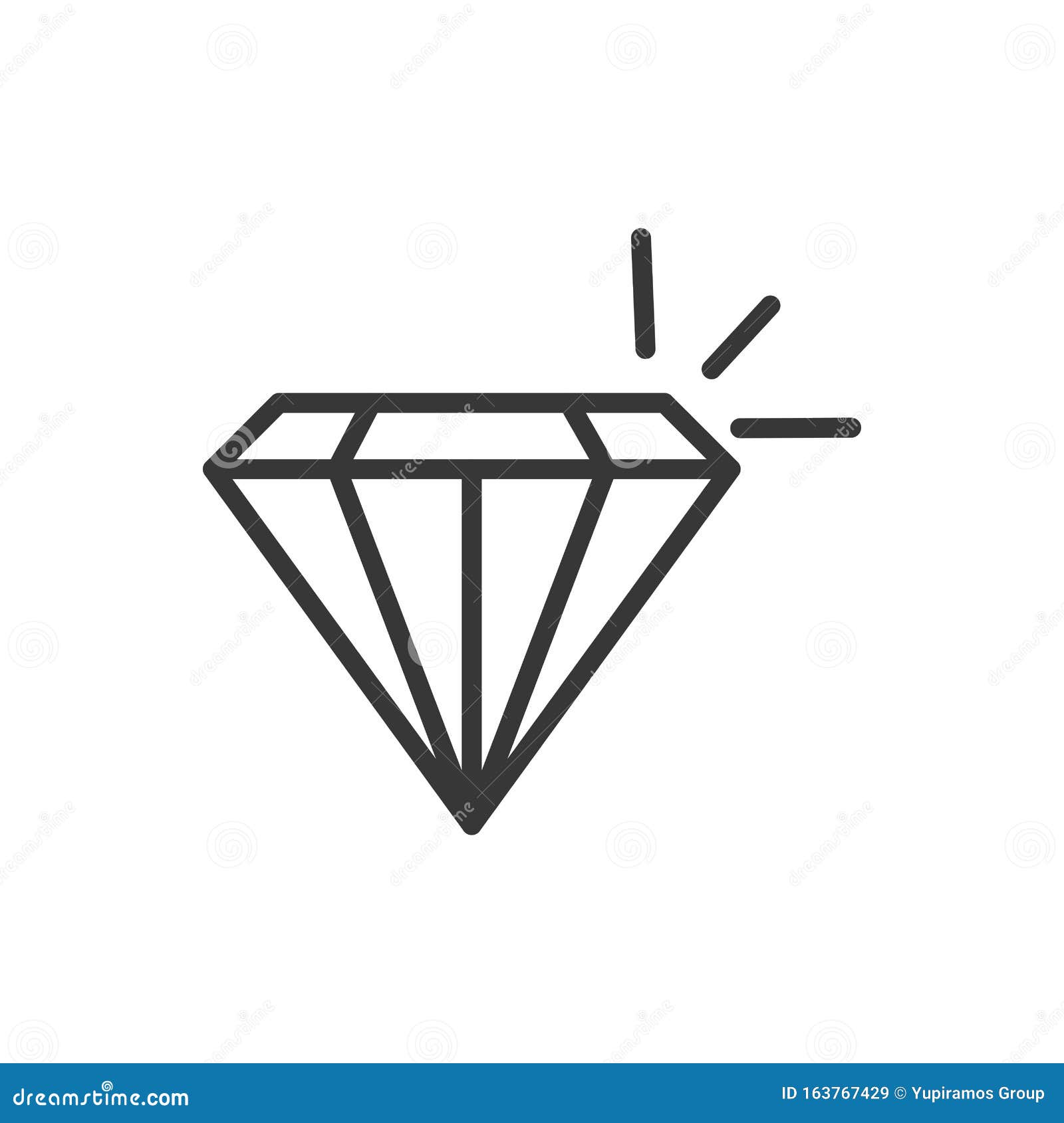 Diamond Treasure Money Icon Thick Line Stock Vector - Illustration of ...