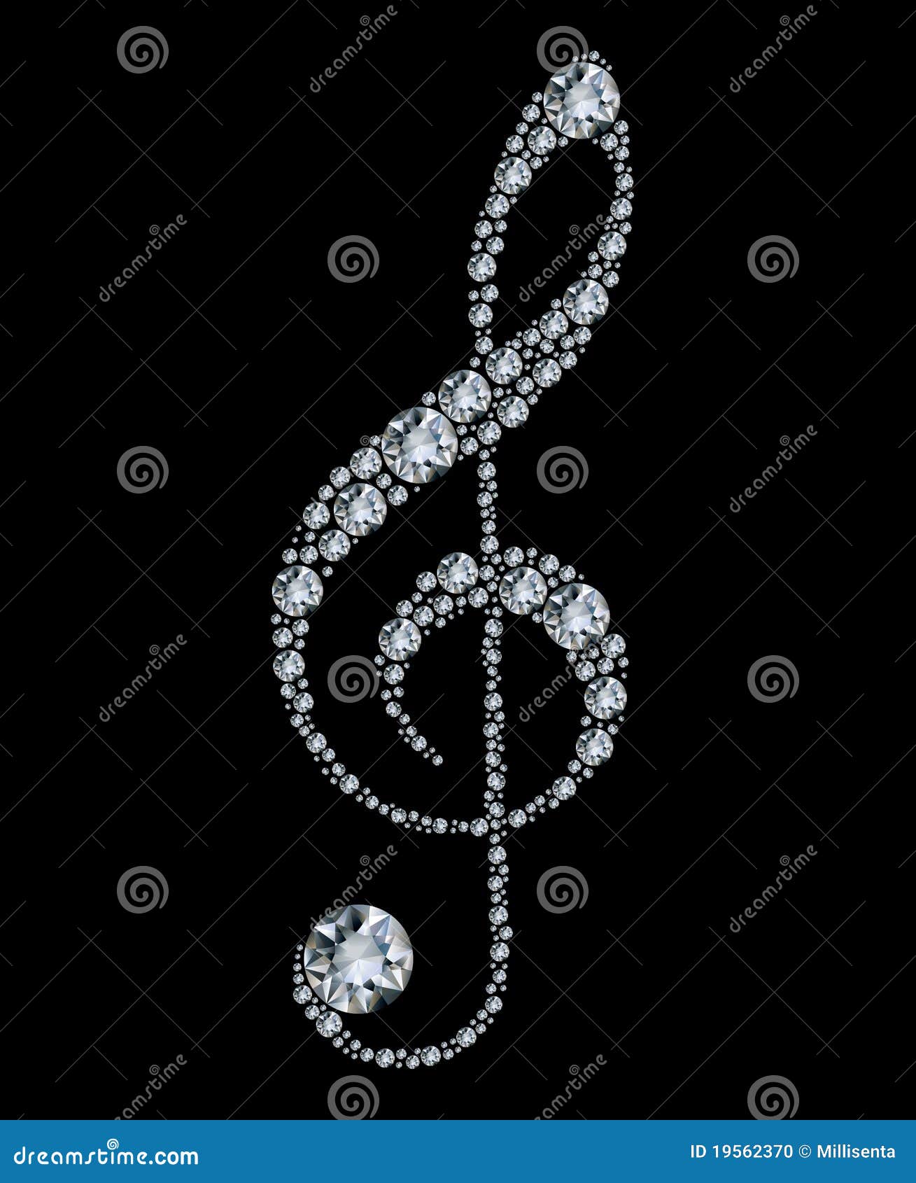 Diamond treble clef stock vector. Illustration of jewelry - 19562370