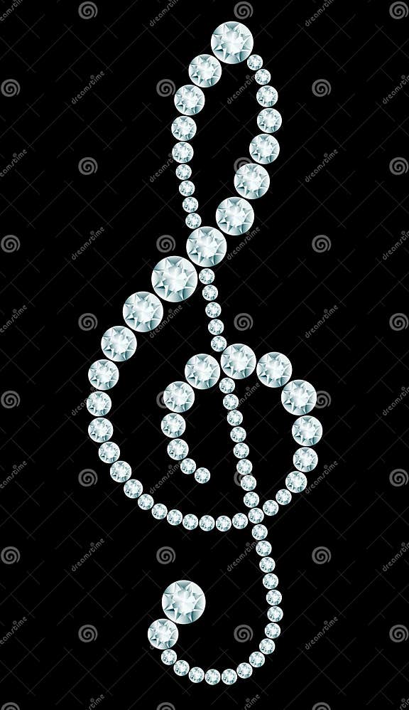 Diamond treble clef stock vector. Illustration of brilliant - 38395199