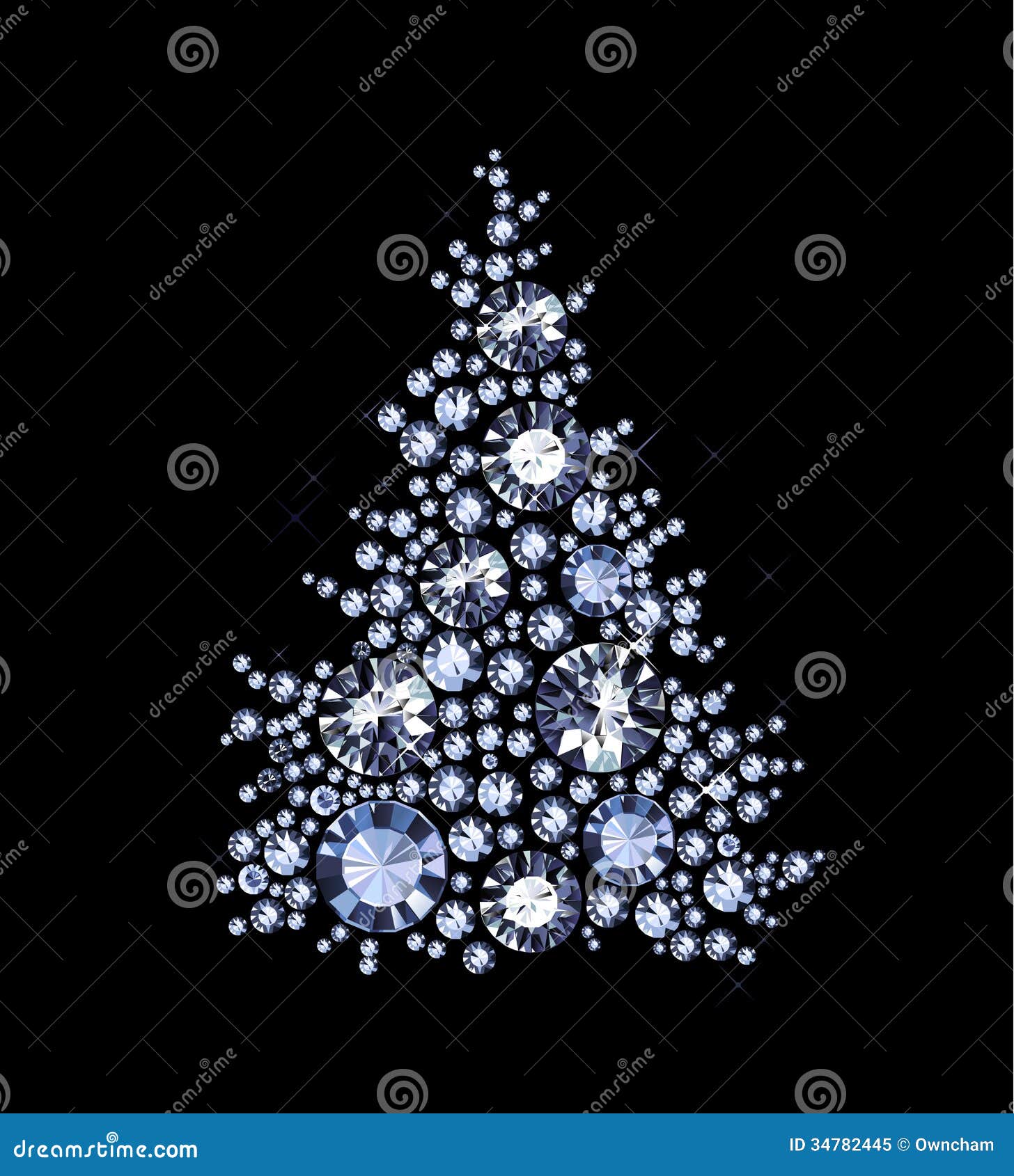 Diamond Tree stock vector. Illustration of amethyst, blue - 34782445