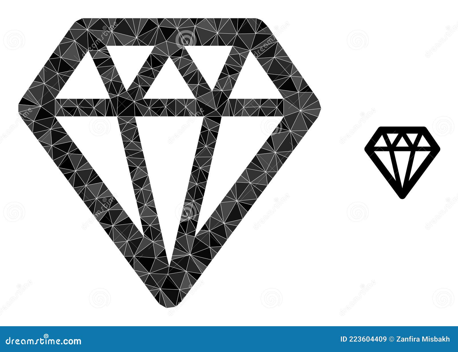 Diamond Triangle Lowpoly Flat Icon Stock Vector - Illustration of ...