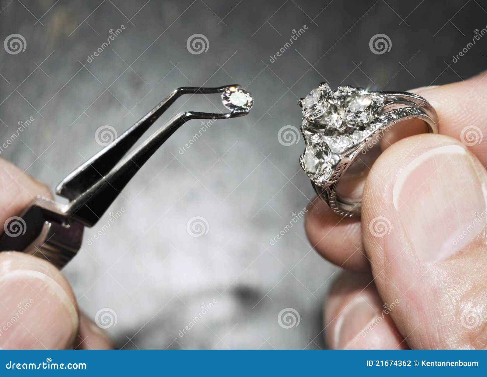 Diamond in Tweezers with Ring Stock Photo - Image of diamond, close ...