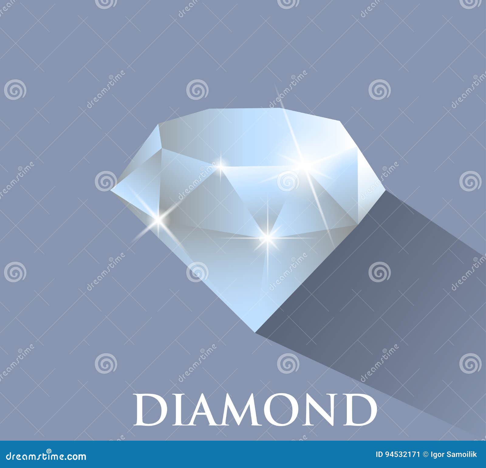 Diamond.Vector Design with Long Shadow Stock Vector - Illustration of ...