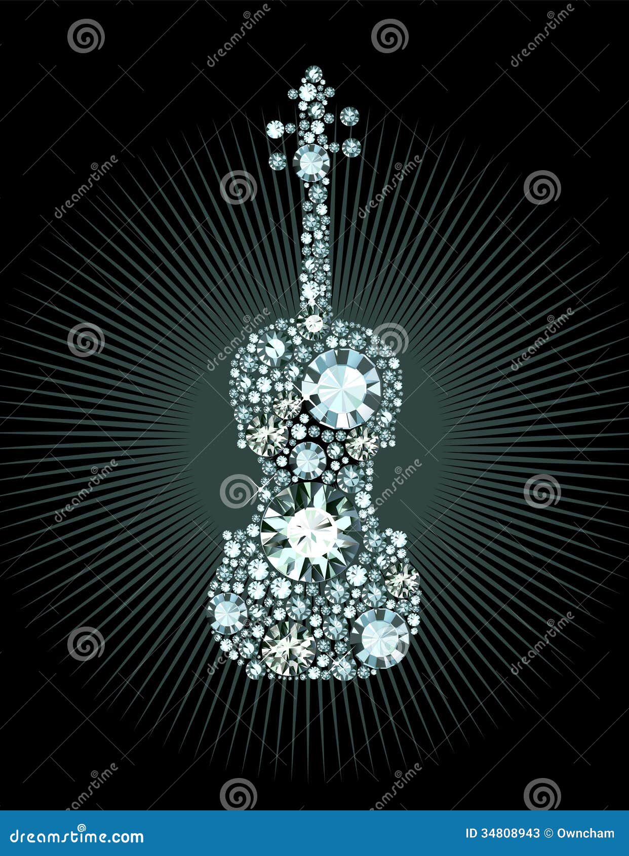 Diamond Violin stock vector. Illustration of blue, instrument - 34808943