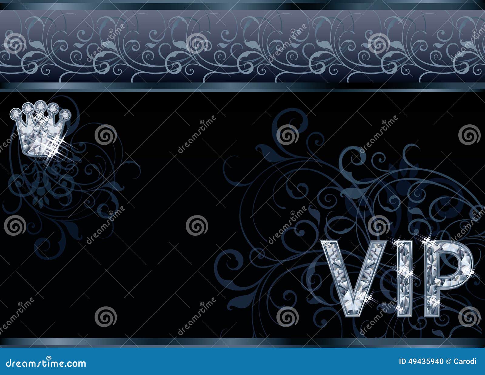 Diamond VIP greeting card stock vector. Illustration of carnival - 49435940