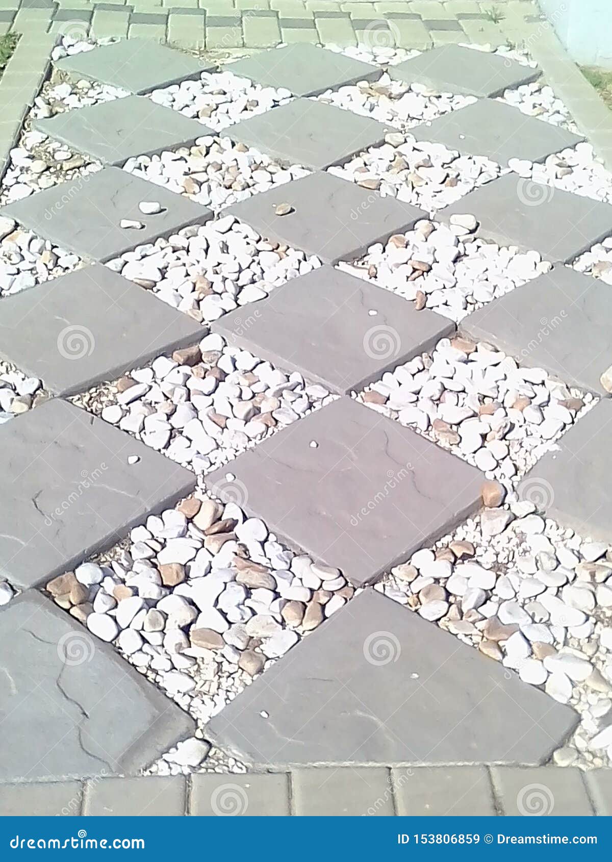 Diamond Walkway and White Stones Stock Image - Image of contrast ...