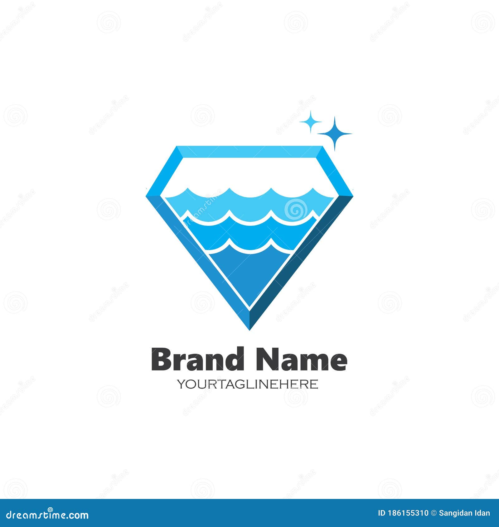 Diamond Water Logo Vector Icon Illustration Design Stock Vector ...