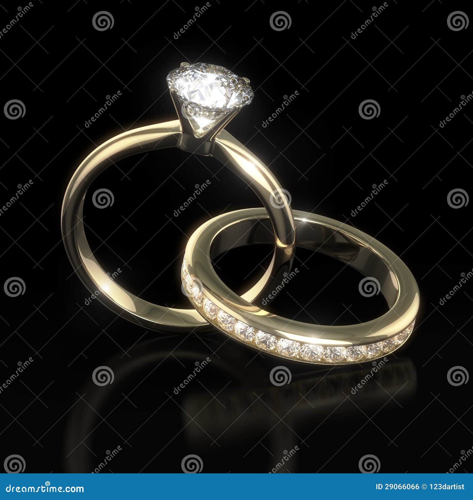 Diamond Wedding Rings - Clipping Path Stock Illustration - Illustration ...