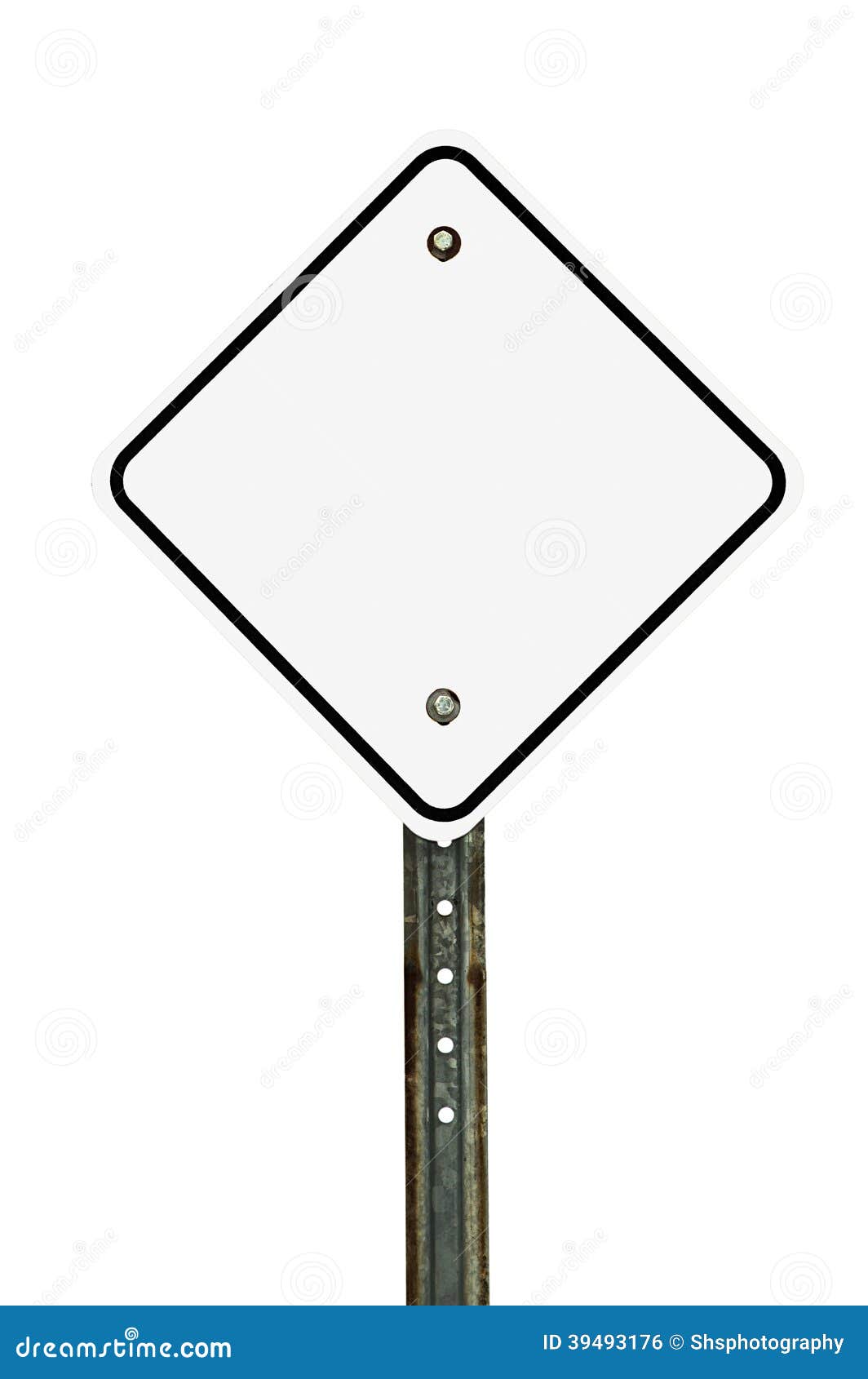 Diamond White Traffic Sign En Blanco Foto de archivo - Imagen de ...