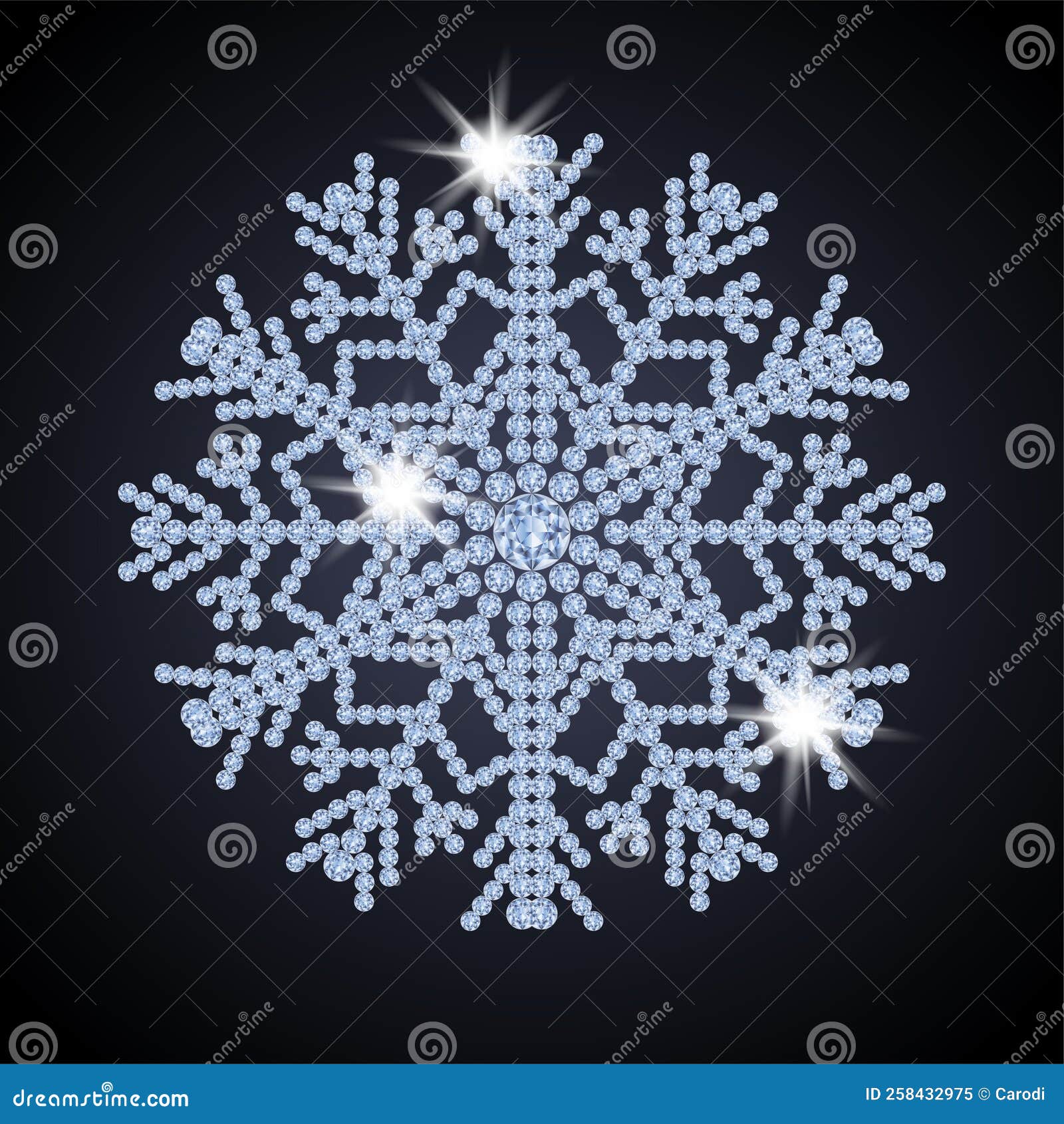 Diamond Winter Snowflake Background,vector Stock Vector - Illustration ...