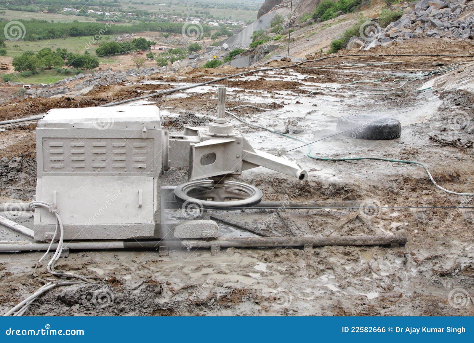 Diamond Wire Saw Machine in a Granite Quarry Stock Photo - Image of ...
