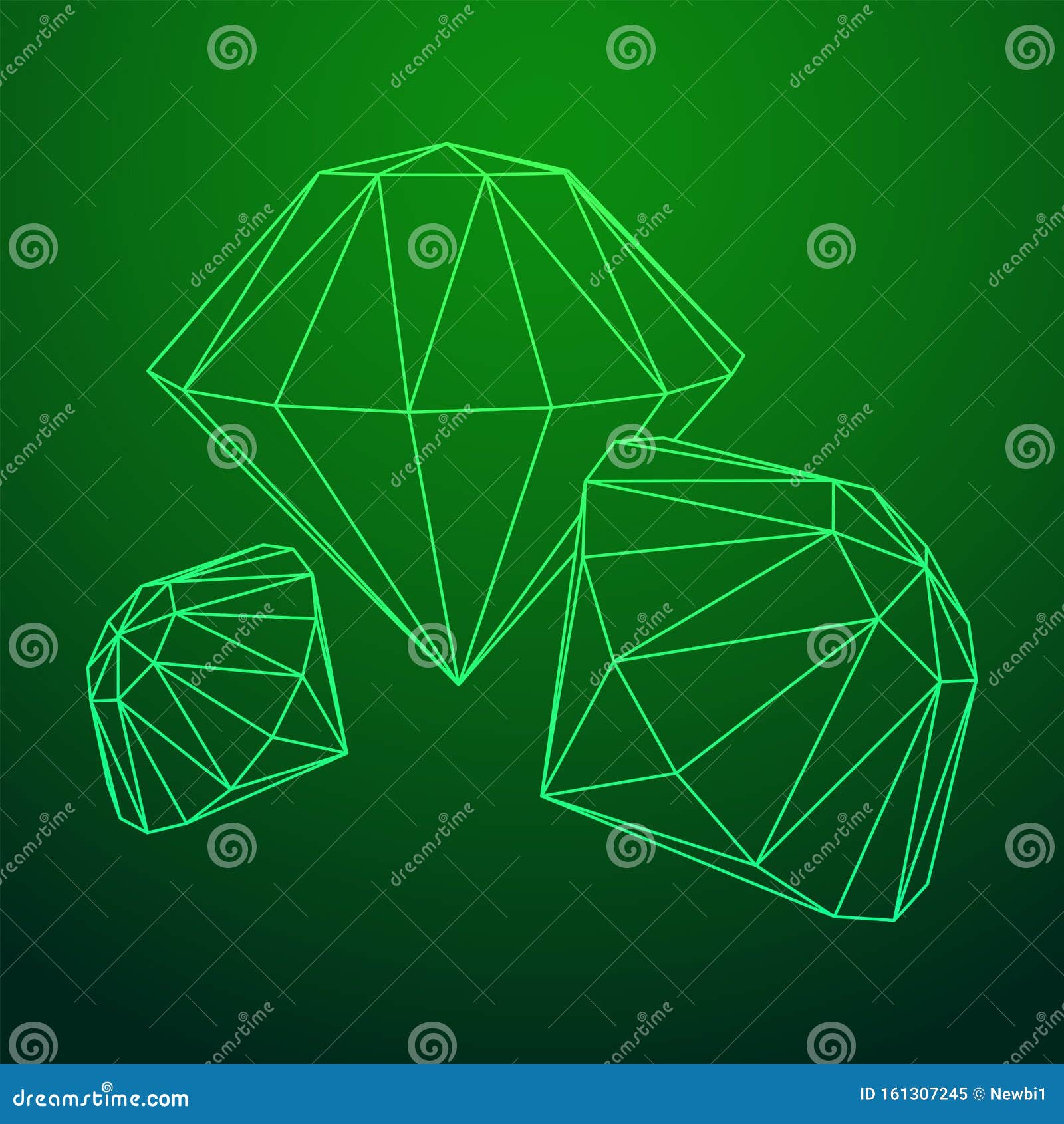 Diamond Wireframe Low Poly Mesh Stock Vector - Illustration of gemstone ...