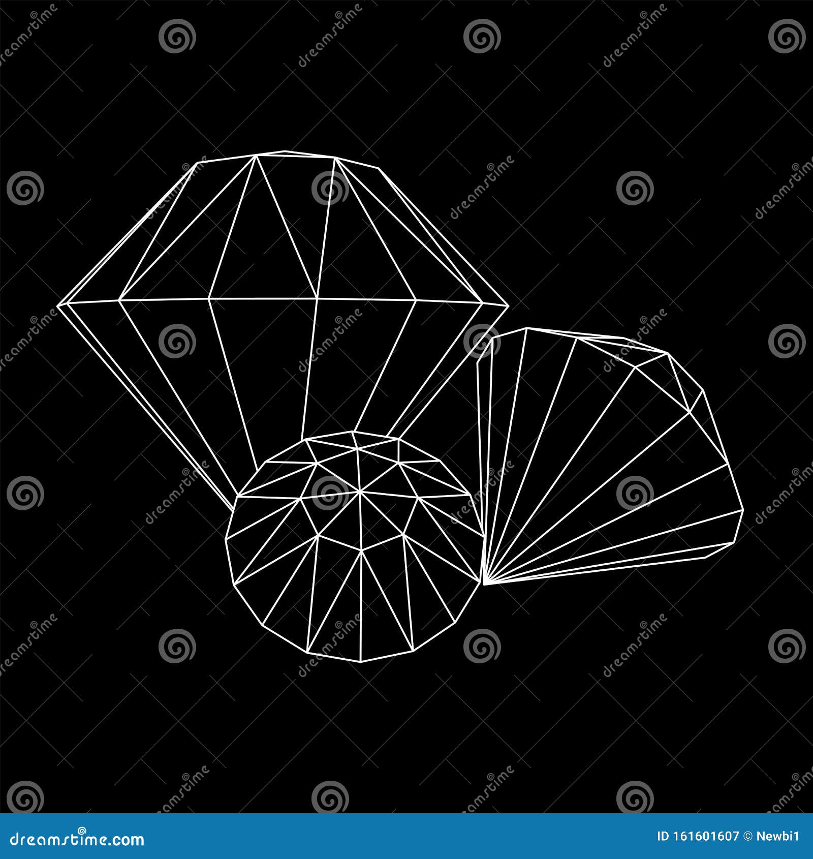 Diamond Wireframe Low Poly Mesh Stock Vector - Illustration of quality ...