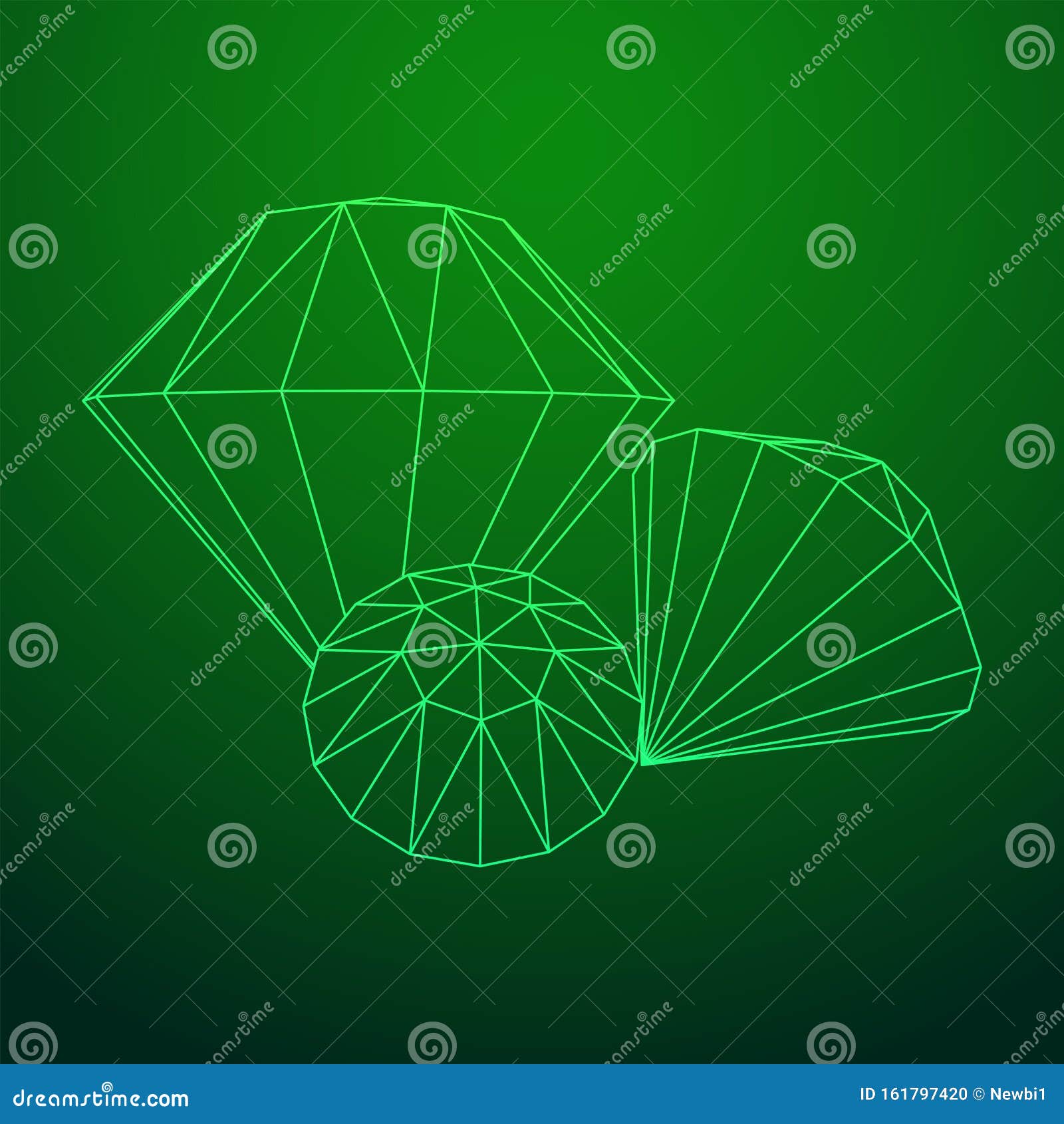 Diamond Wireframe Low Poly Mesh Stock Vector - Illustration of gemstone ...