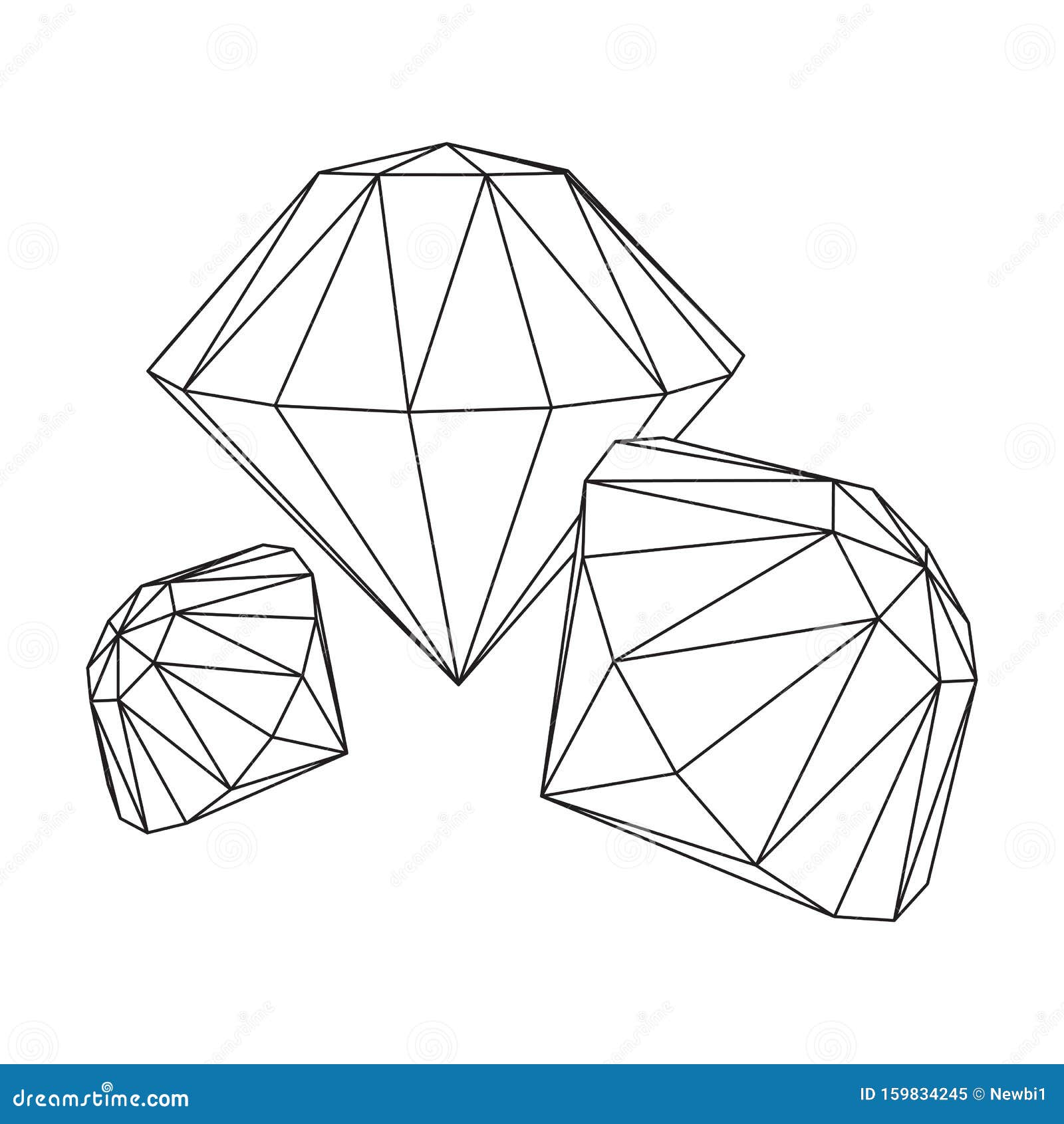 Diamond Wireframe Low Poly Mesh Stock Vector - Illustration of shine ...