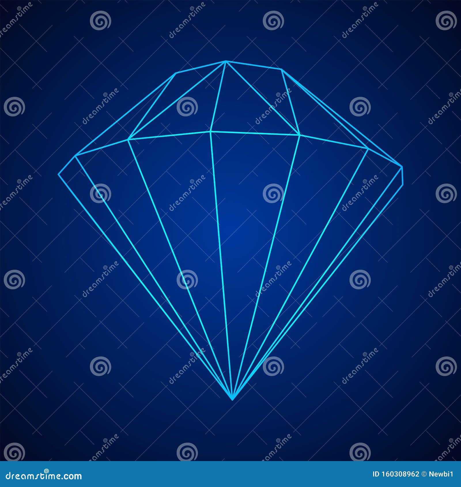 Diamond Wireframe Low Poly Mesh Stock Vector - Illustration of model ...