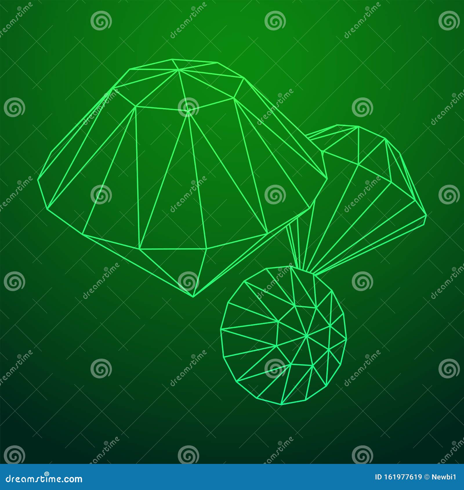 Diamond Wireframe Low Poly Mesh Stock Vector - Illustration of jewelery ...