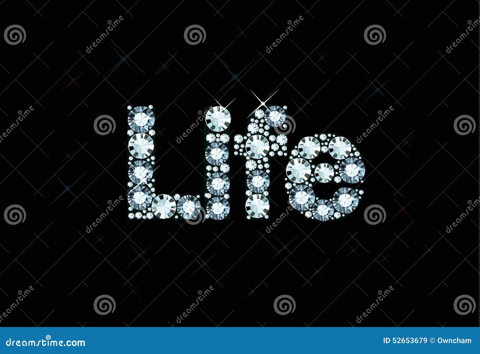 Diamond word life stock vector. Illustration of brilliant - 52653679