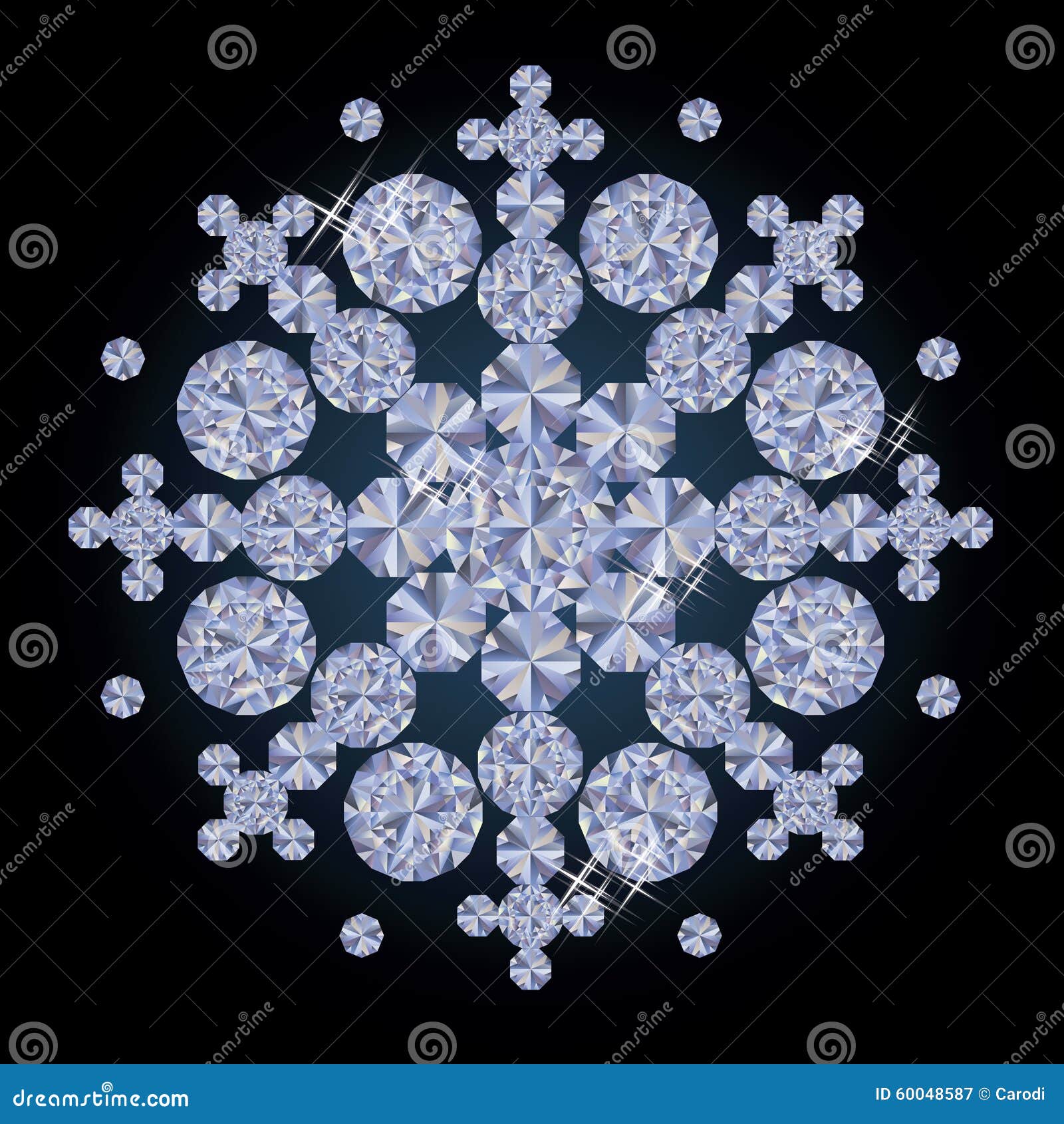 Diamond Xmas Snow Flake, Vector Stock Vector - Illustration of luxury ...