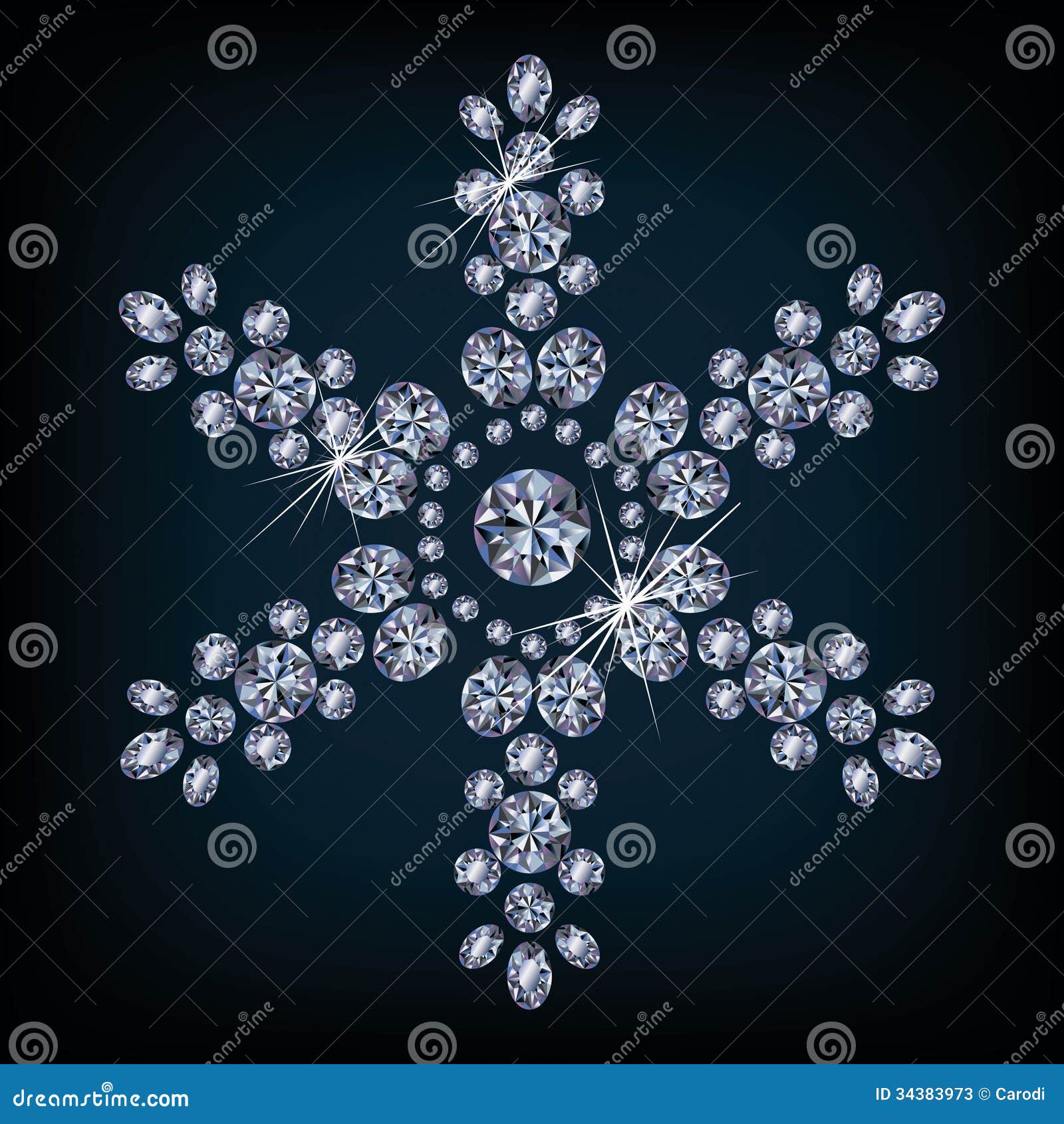 Diamond Xmas Snowflake Card Stock Vector - Illustration of design ...