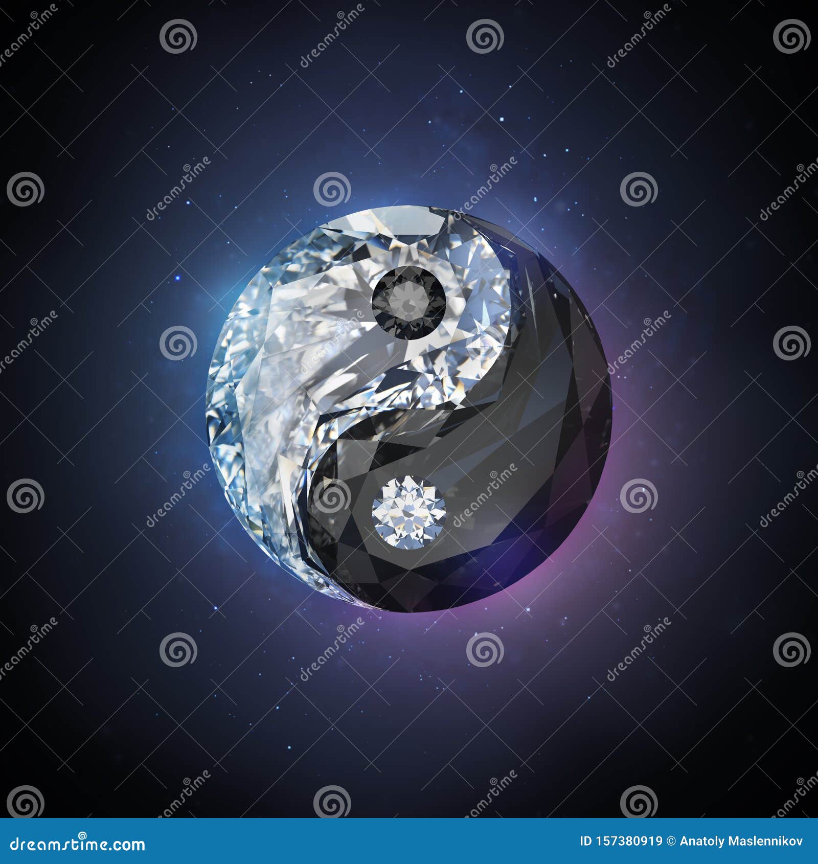 Diamond yin yang stock illustration. Illustration of symbol - 157380919