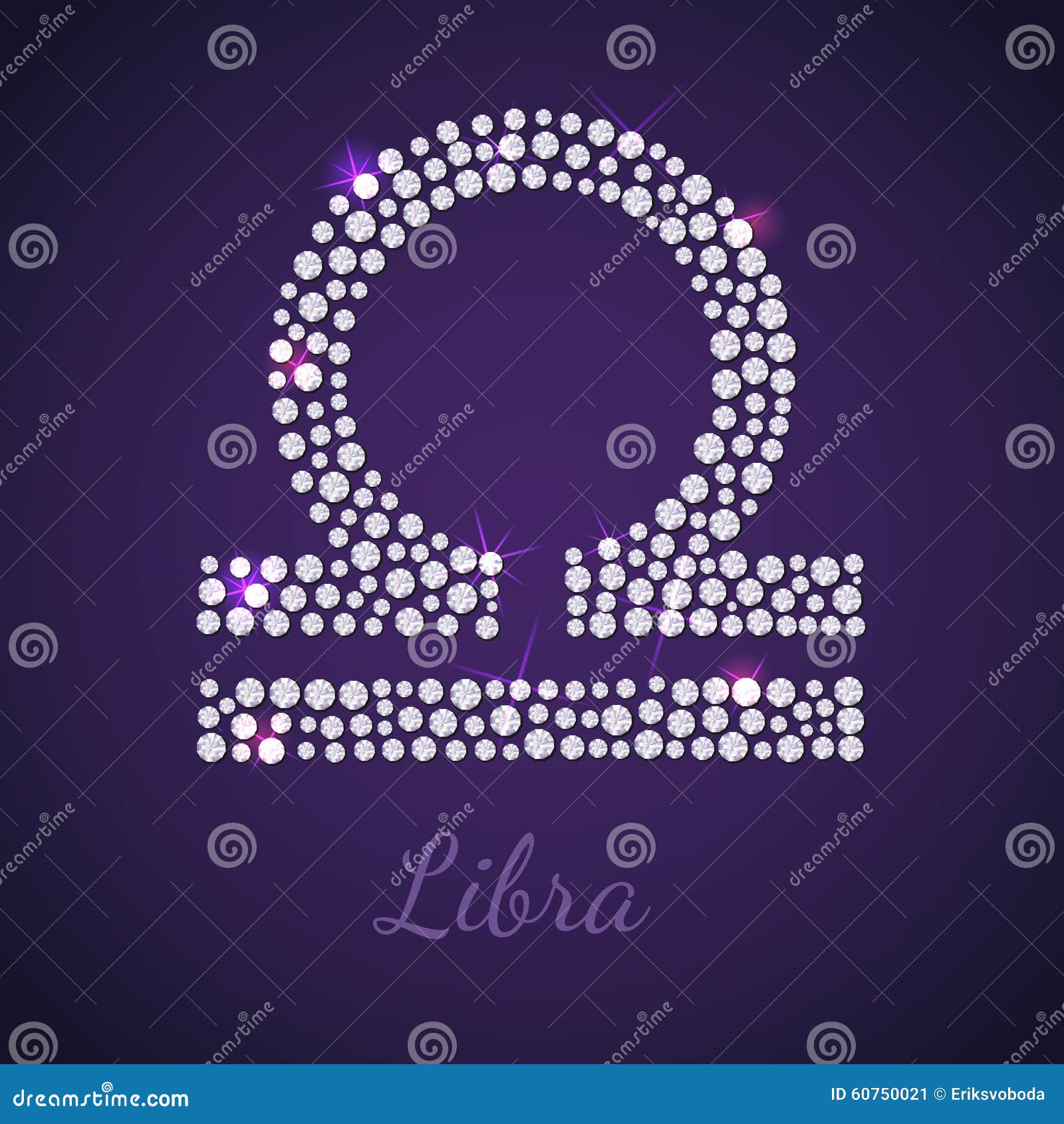 Diamond zodiac Libra stock vector. Illustration of zodiac - 60750021