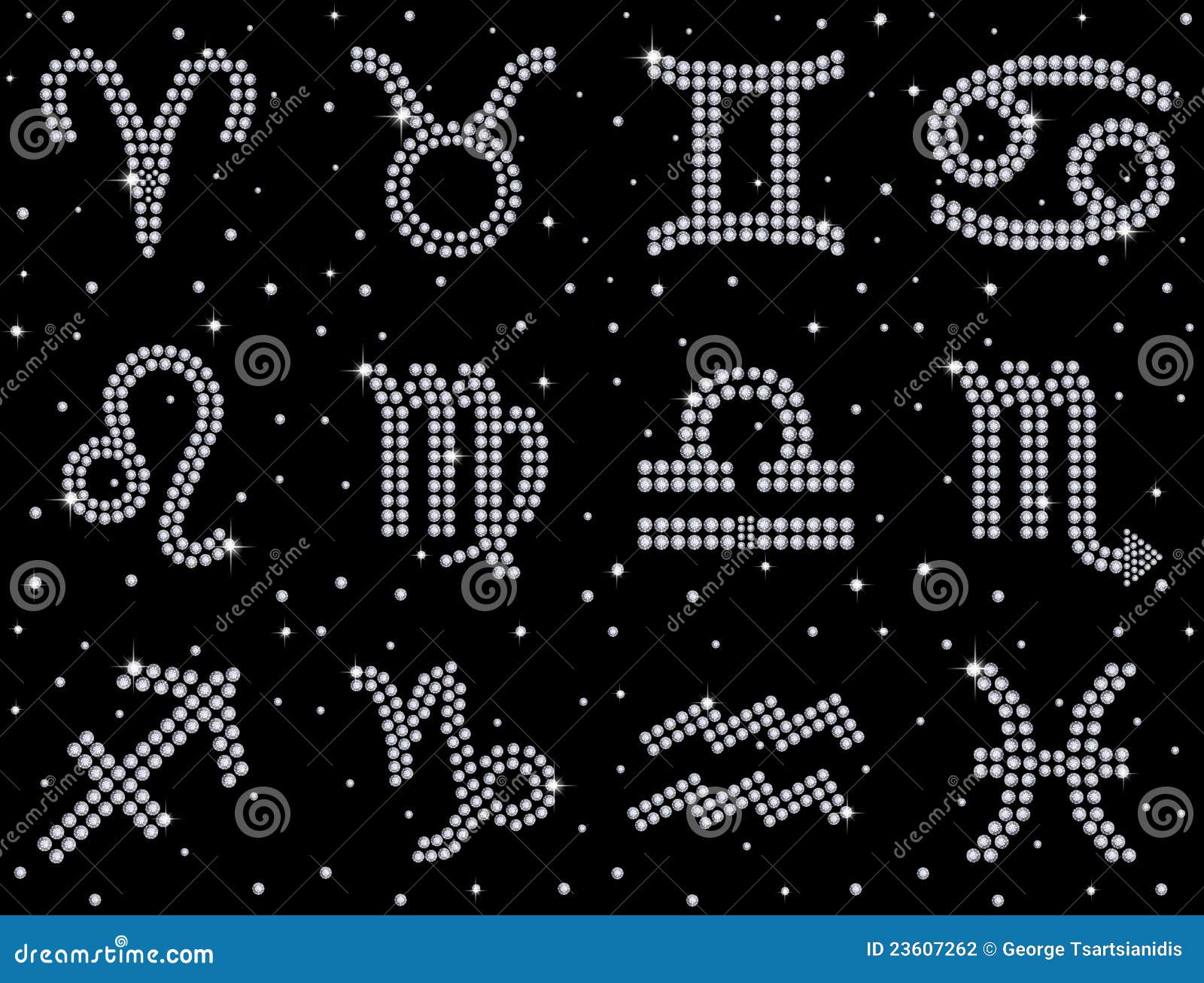 Diamond zodiac sign stock illustration. Illustration of fortune - 23607262