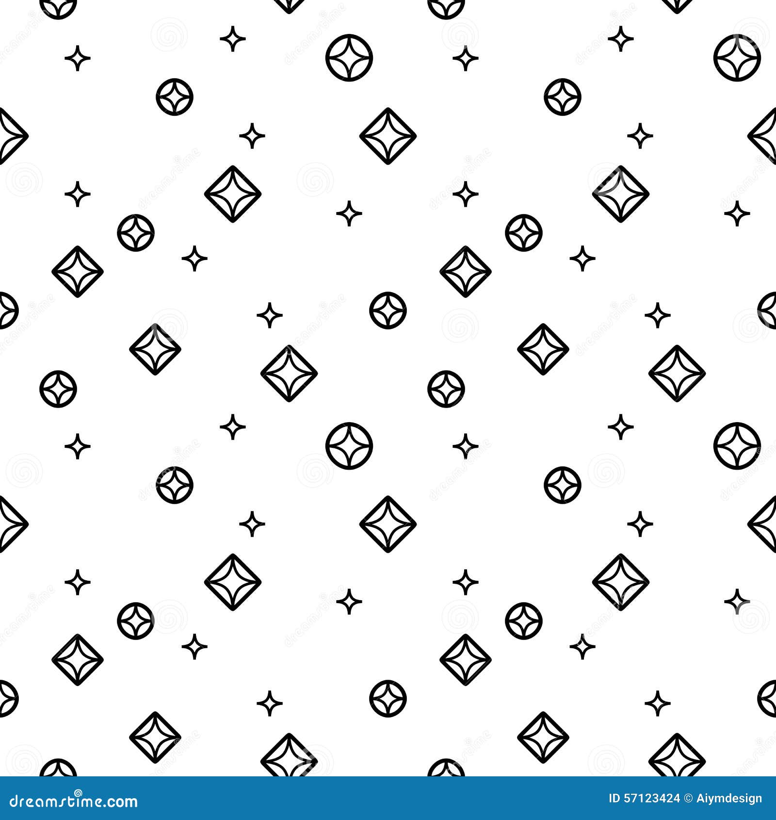 Diamonds Black and White Seamless Pattern Stock Vector - Illustration ...