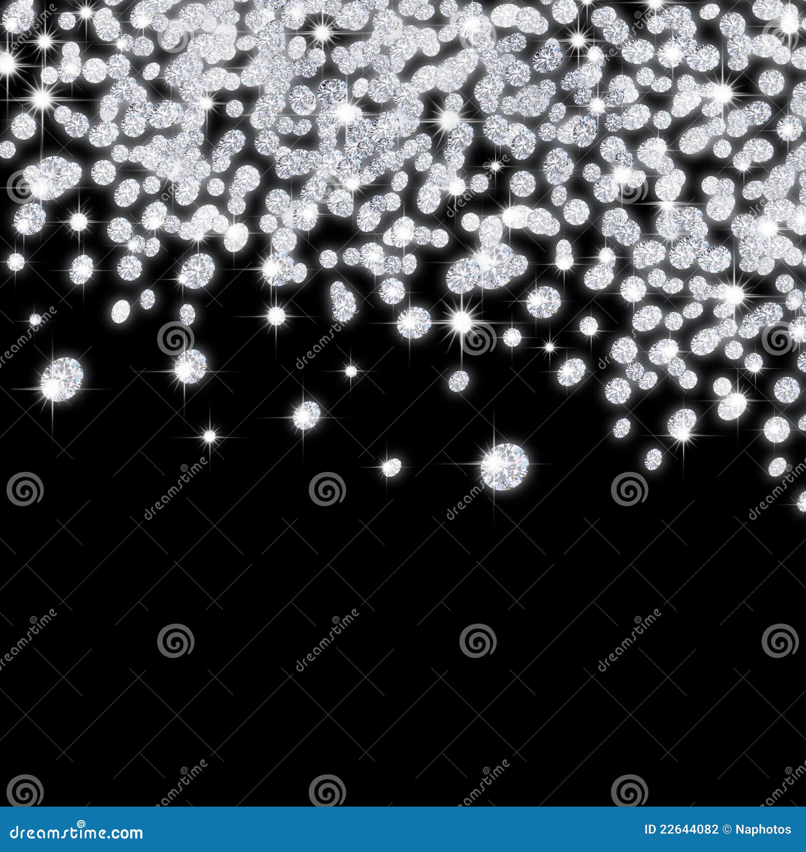 Falling Diamonds. Pattern Background With Realistic 3D Transparent Gems ...