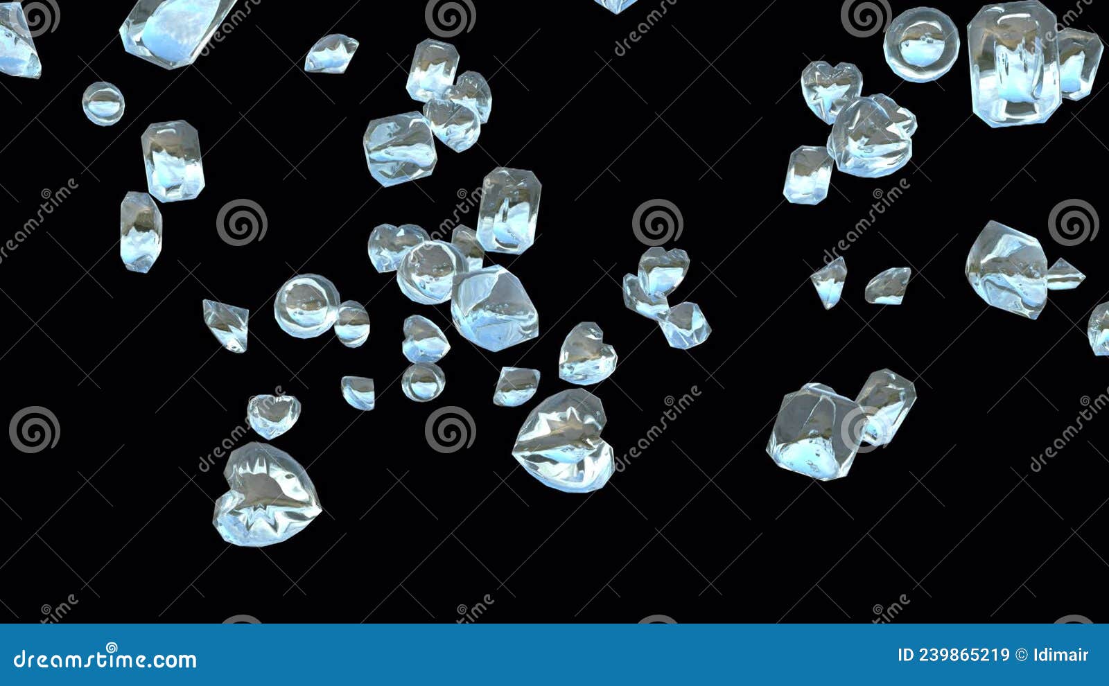 Diamonds Falling Animation Loop with Transparent Background Stock Video ...