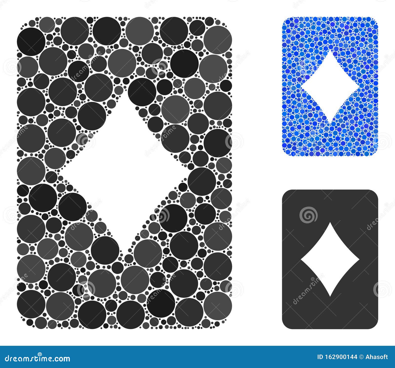 Diamonds Gambling Card Composition Icon of Spheric Items Stock ...