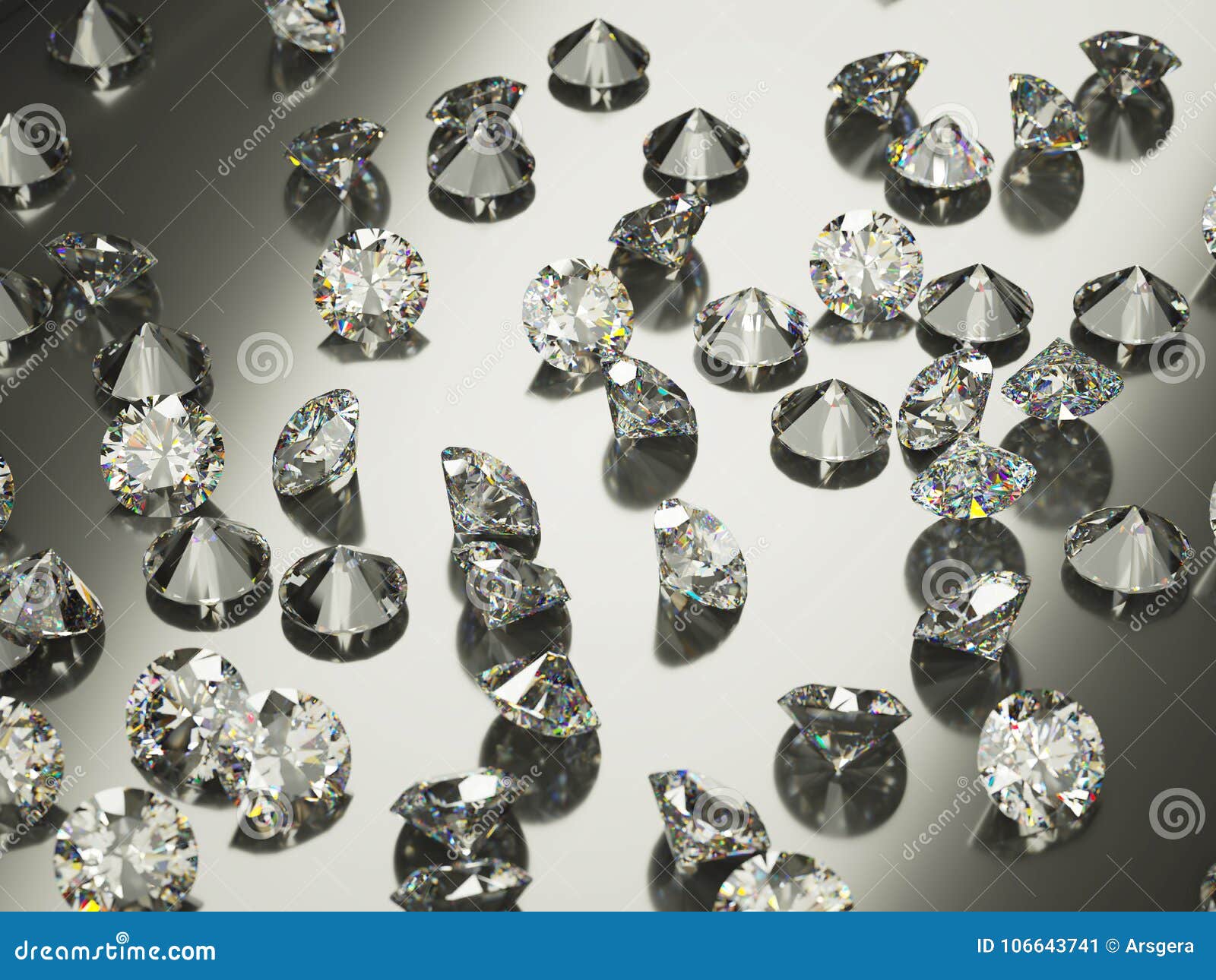 Diamonds or Gemstones with Reflection Stock Illustration - Illustration ...