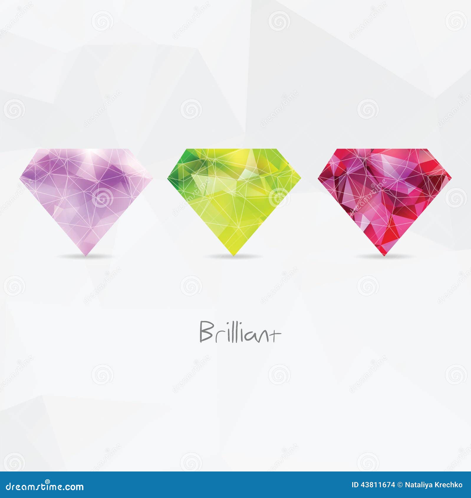 Diamonds. Polygonal Geometric Symbols Stock Vector - Illustration of ...