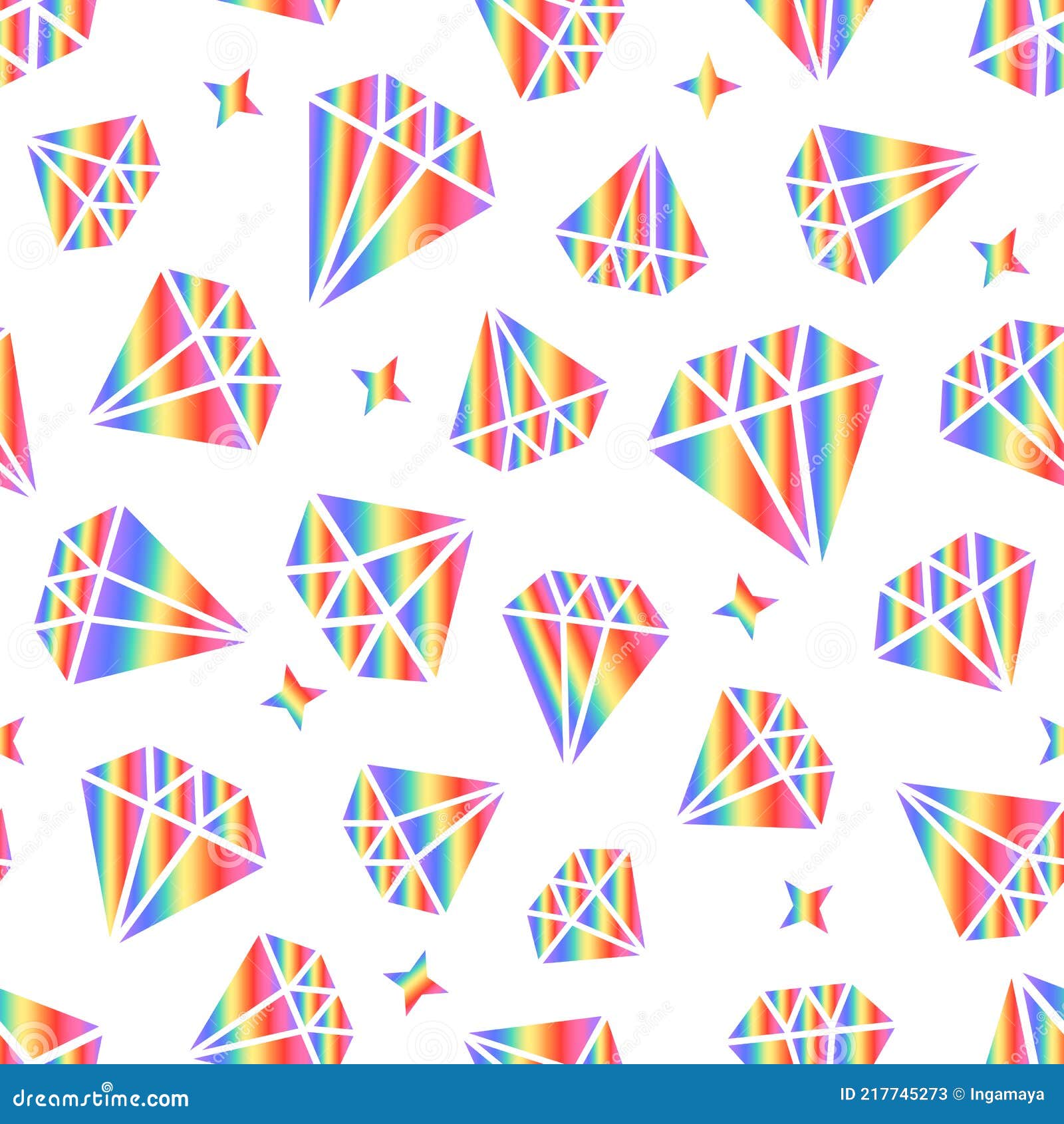 Diamonds with Rainbow Gradient Modern Abstract Seamless Pattern. Vector ...